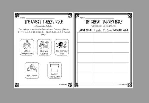 The Great Turkey Race Book Companion | Thanksgiving Read Aloud Activities