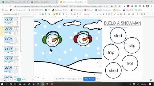 Rhyming Words Digital Build a Snowman for Google Slides™ | TPT