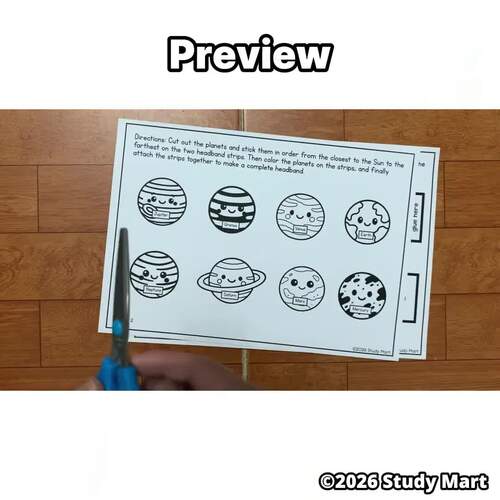 Solar System Headband/Hat Craft | Planet Order Science Activity by ...