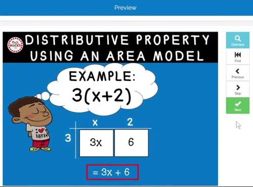 Distributive Property Area Model Combining Like Terms 8th Grade Math ...