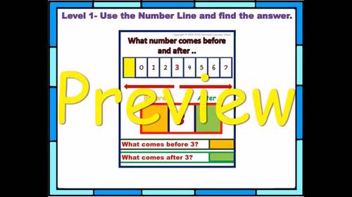 Numbers 1 to 10-What comes BEFORE and AFTER- with Number Line. POWERPOINT