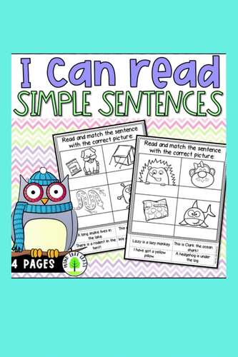 Read and Match Simple Sentences by Mind Tree Class | TpT