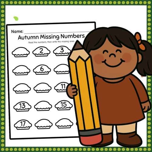 Autumn Missing Numbers Worksheets | Fall Number Chart Practice 1–20
