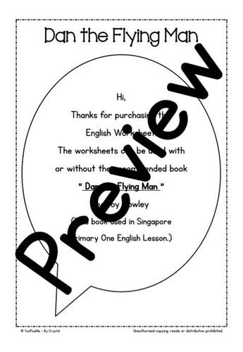 Worksheets for use with "Dan the Flying Man" Book by Yooplusme by CrystalSG