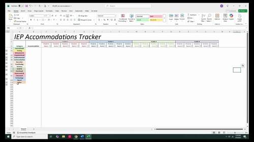 IEP Student Tracker Spreadsheet | Special Ed Accommodations Log | TPT