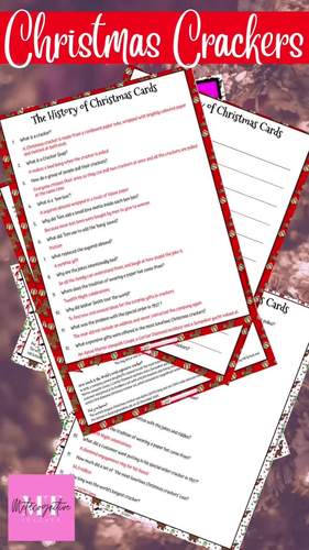 History of Christmas Crackers Reading Comprehension Worksheets | TPT