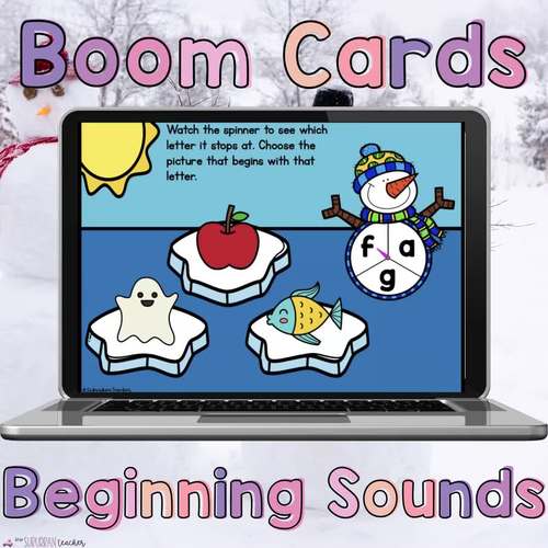 Initial Sounds Boom Cards Phonics Game Winter Alphabet Activities