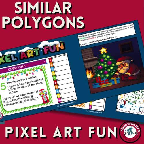 Similar Polygons Scale Factor Christmas PIXEL ART FUN Digital Activity!