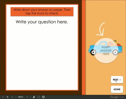 Google Slides PPT Game Template | Editable Self-Checking | Pumpkin Haul