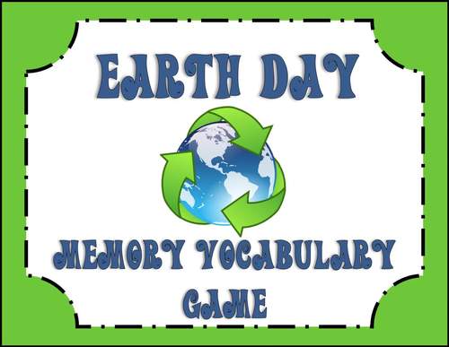 Earth Day Vocabulary Memory Game by Cindy's Treasures | TpT