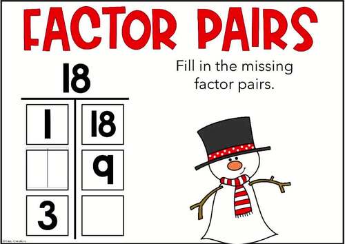 Christmas Factor Pairs & Missing Factors Boom Cards - 4th Grade NO PREP ...