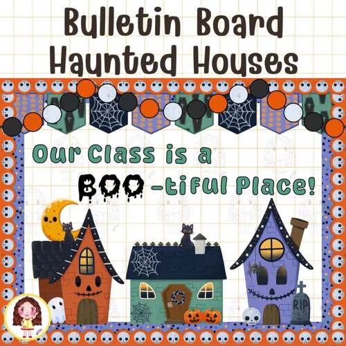 Haunted Houses Halloween Bulletin Board Kit | Printable Digital Download