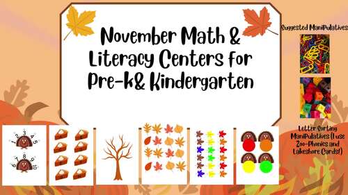 Pre-K November Centers by Apple Blossom Boutique | TPT