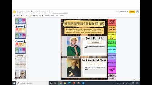 Early Middle Ages Interactive Notebook | Digital Notebook Distance Learning