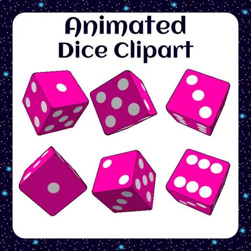Digital Dice GIFs - Animated Clipart – Pink with White Dots | TPT