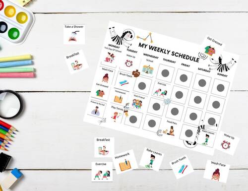 Kids Weekly Planner, Weekly Kids Calendar, Visual Schedule, Visual ...