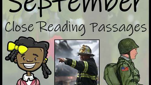 September Close Reading Comprehension Passages | 3rd Grade & 4th Grade