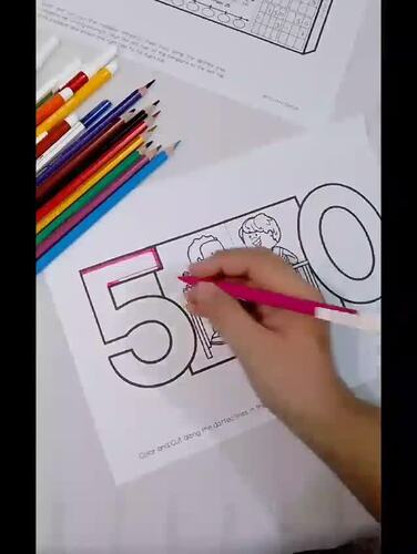 50th Days Of School Activities Math Writing And Coloring Foldable Craft