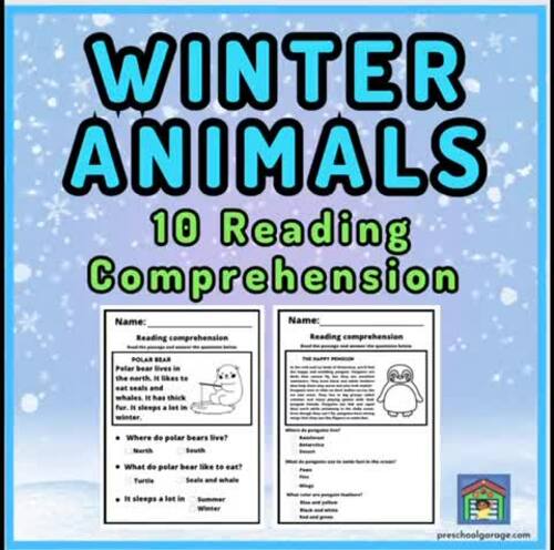 Winter Break Packet & 10 Winter Animals Reading Comprehension | TPT