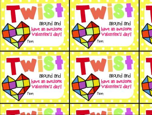Twist Snake Cube (Puzzle) Valentine's Day Gift Tag- Twist around and ...