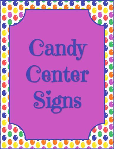 Center Signs-Candy Theme by Cindy's Treasures | TPT