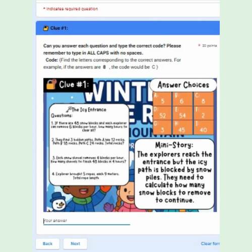 4th Grade Winter Math Escape Room – Frozen Mountain Multi-Step Word ...