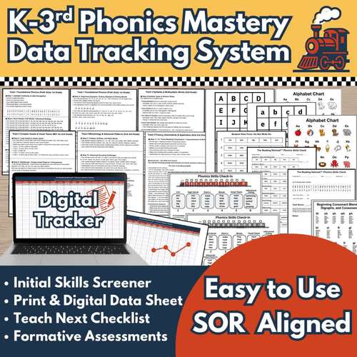 Phonics System Digital Data Tracker Assessment Skill Mastery Tracking ...