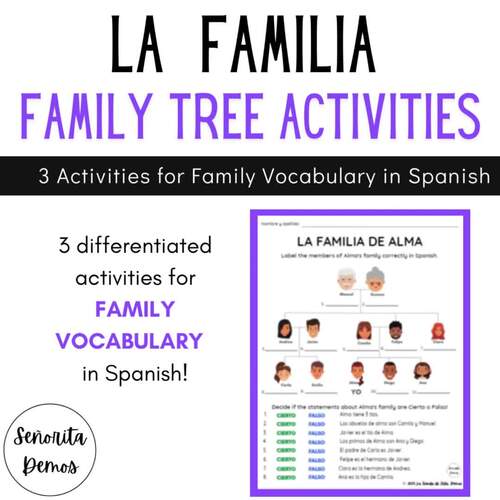 La Familia - Family Tree Activities in Spanish by Srta Demos | TPT