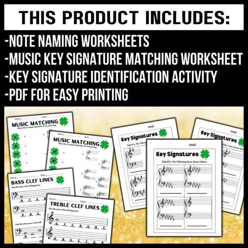 St. Patricks Day Music Bundle → No Prep Resource: Music Notes & Key ...