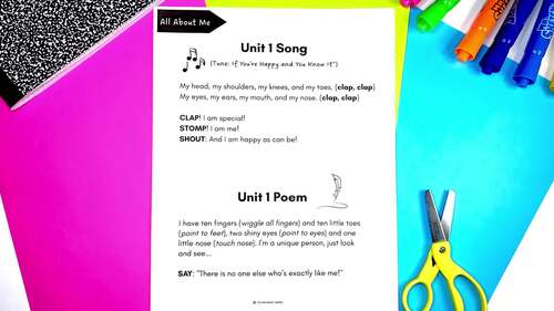 All About Me Preschool Unit- Songs, Worksheets, Lesson Plans, STEAM ...