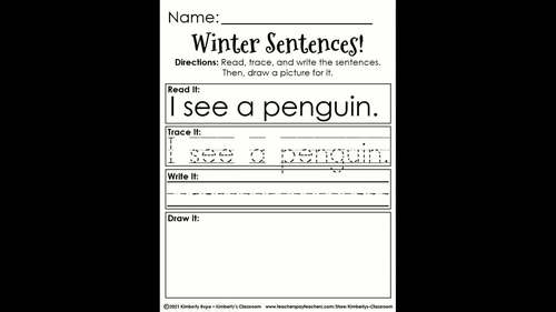 Winter Worksheets Printable Activities Pack - Math, Emergent Reader ...