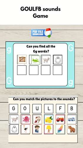 GOULFB Phonics Initial Sounds Game, Beginning Sounds Literacy Center ...