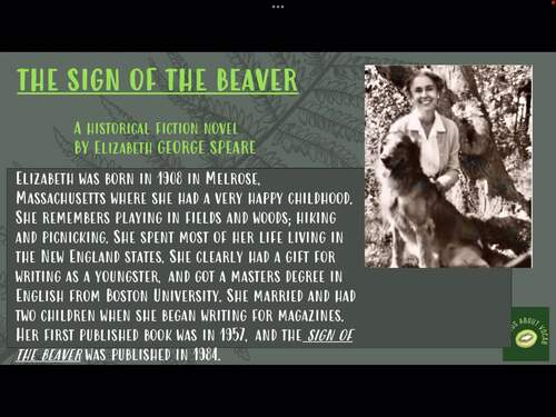 HISTORICAL BACKGROUND PREREADING INTRODUCTION LESSON-Sign of the Beaver