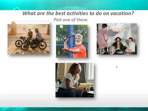 Choosing a Vacation : Complete Communicative ESL Lesson for Beginners ...
