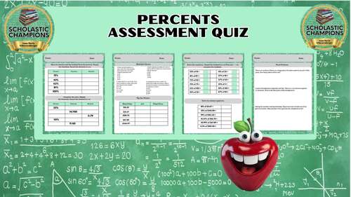 PERCENTS * Assessment Quiz * 6th Grade Middle School Math | TPT