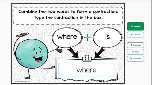 Write the Contractions - Digital Task Cards for Boom™ Learning | TPT