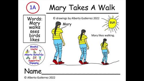 Computer Reading: Mary Takes A Walk #1A Fiction by ALBERTO GUTIERREZ