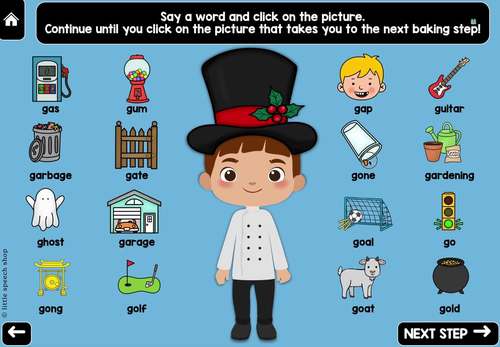 Christmas Baking - G - Digital Articulation Game - PowerPoint & Boom Cards™