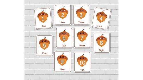 Acorn Number Matching Activity for Kids, Fall Quiet Book, Pre-k Learning