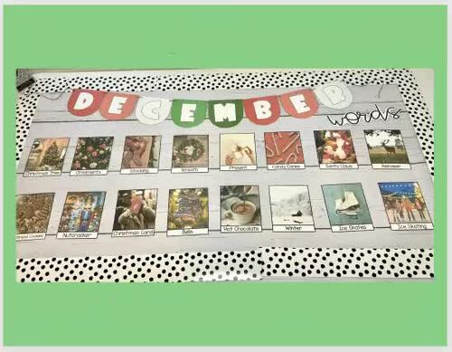 December Vocabulary Bulletin Board Words for Writing Newcomers ESL ...