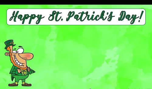 St. Patrick's Day virtual meeting backgrounds by Lupine Learning Center