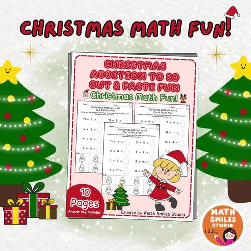Christmas Addition to 20 Cut & Paste | Holiday Math Activities | 1st ...