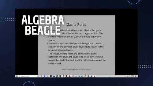 Multiplying Fractions and Mixed Numbers Game by Algebra Beagle | TPT