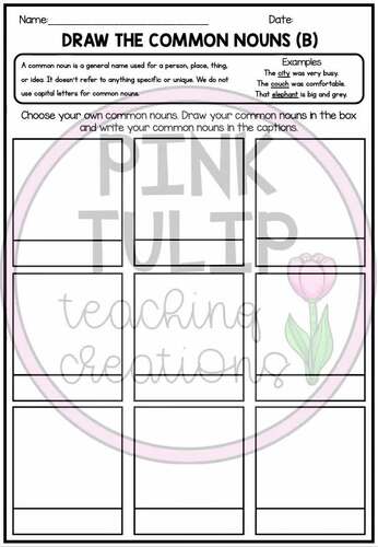Common Nouns Worksheet Pack - No Prep Printables with Answers | TPT