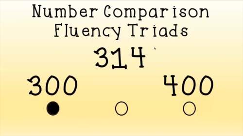 Number Comparison Fluency Triads 3rd Grade Math: Digital Flash Cards