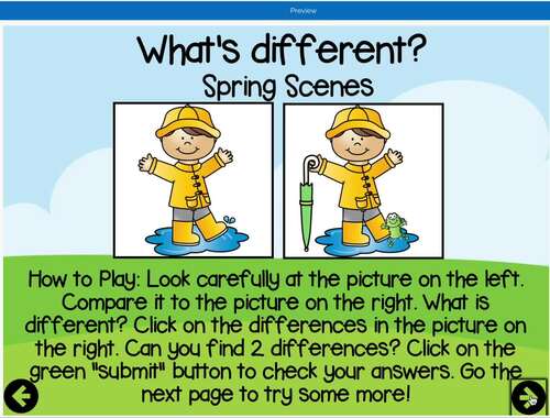 What's Different? Spring Scenes Boom Cards Speech Therapy Describing ...