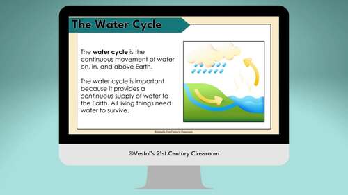 Water Cycle PowerPoint and Google Slides - Slideshows (VA Science SOL 3.7)
