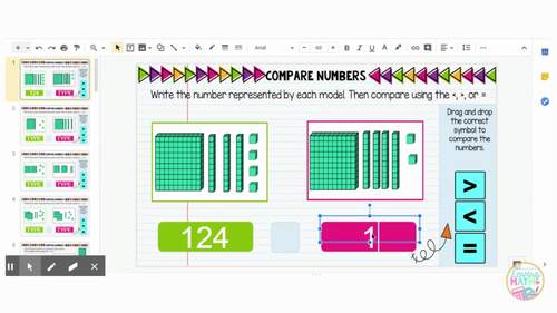 Comparing Numbers Grade 2 Google Slides for Distance Learning in Second ...