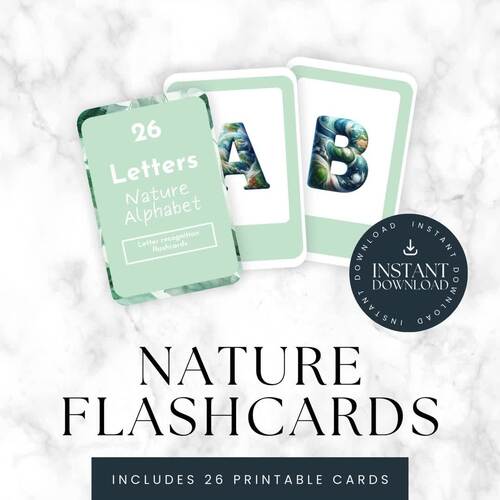 Nature ABC Alphabet Flashcards by Joanne Marsden | TPT