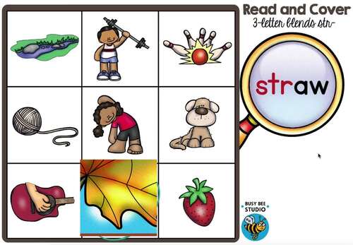 Three Letter Blends Boom Cards Game | STR Words by Busy Bee Studio